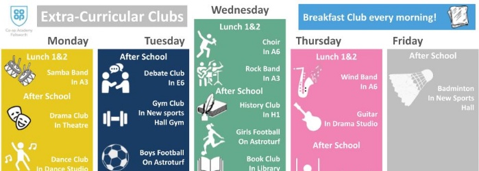 Co-op Academy Failsworth - Extra-Curricular Timetable